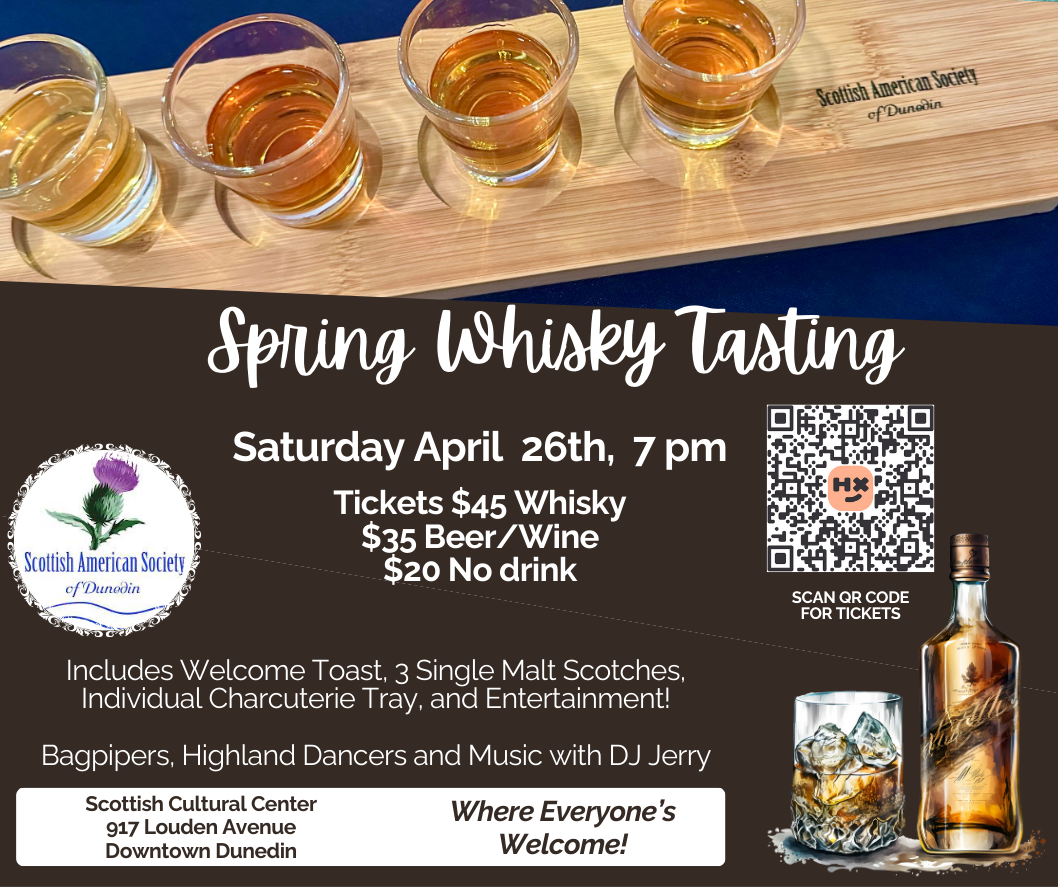 Spring Whisky Tasting - Scottish American Society of Dunedin